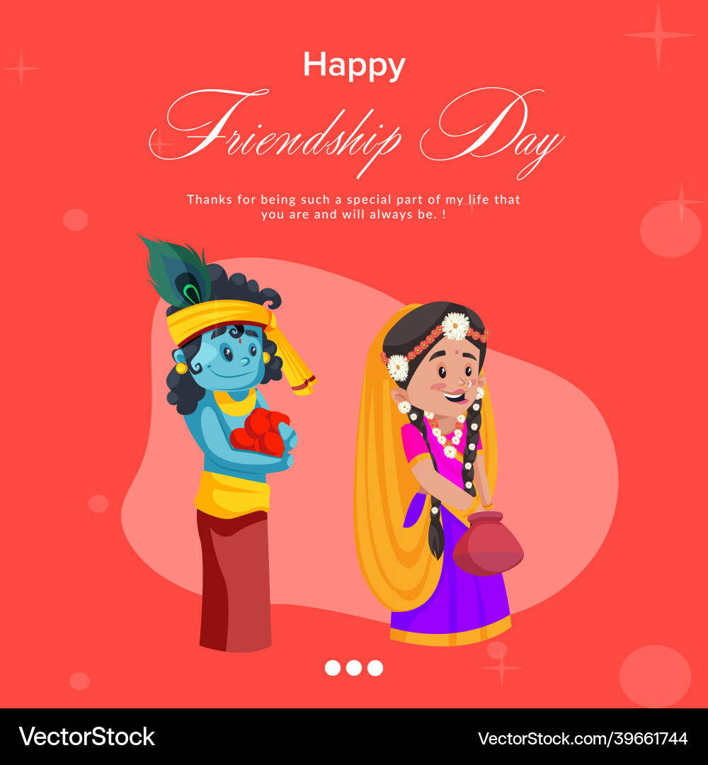 Happy friendship day banner design Royalty Free Vector Image