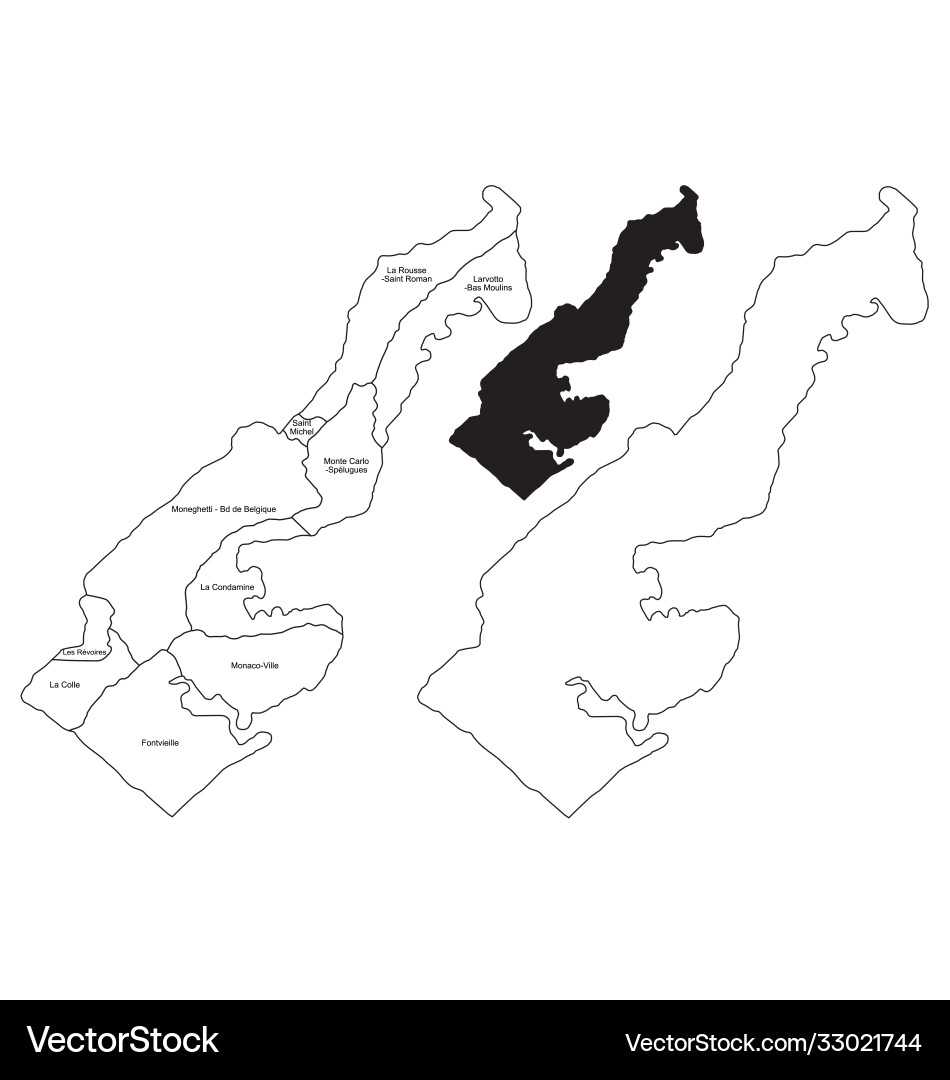 Monaco map Royalty Free Vector Image - VectorStock