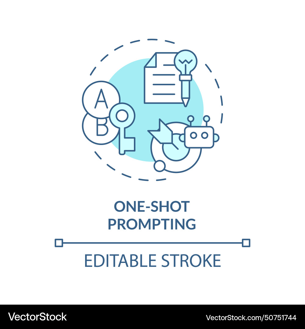 One shot prompting soft blue concept icon Vector Image