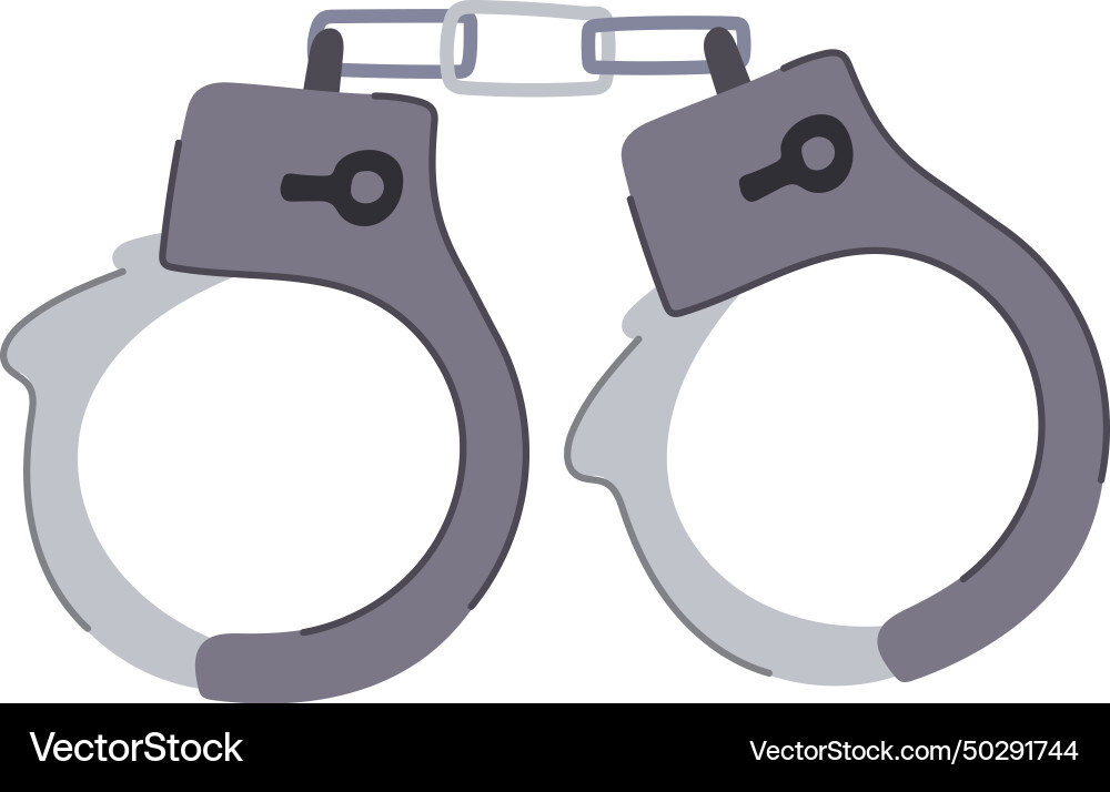 Police handcuffs cartoon Royalty Free Vector Image