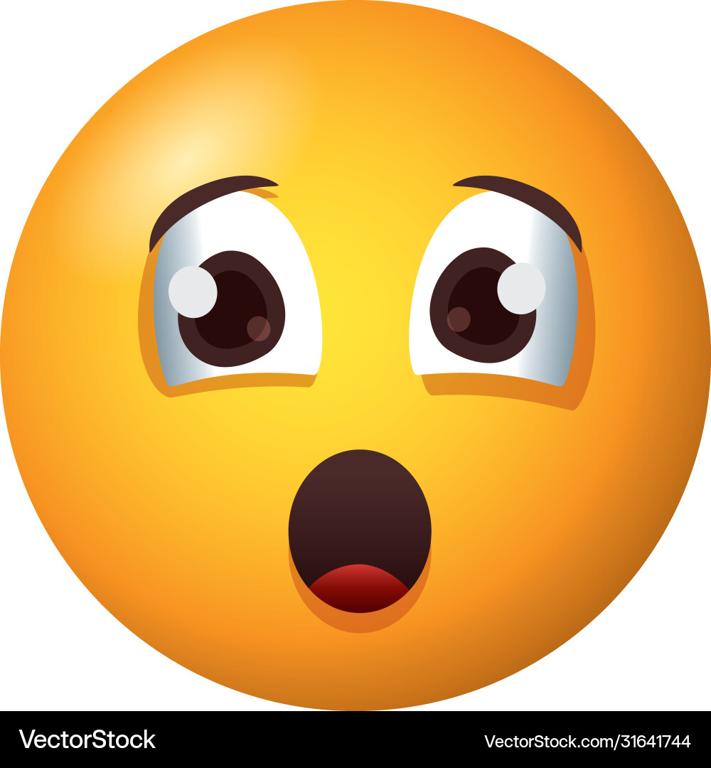 Terrified emoji face degradient style Royalty Free Vector