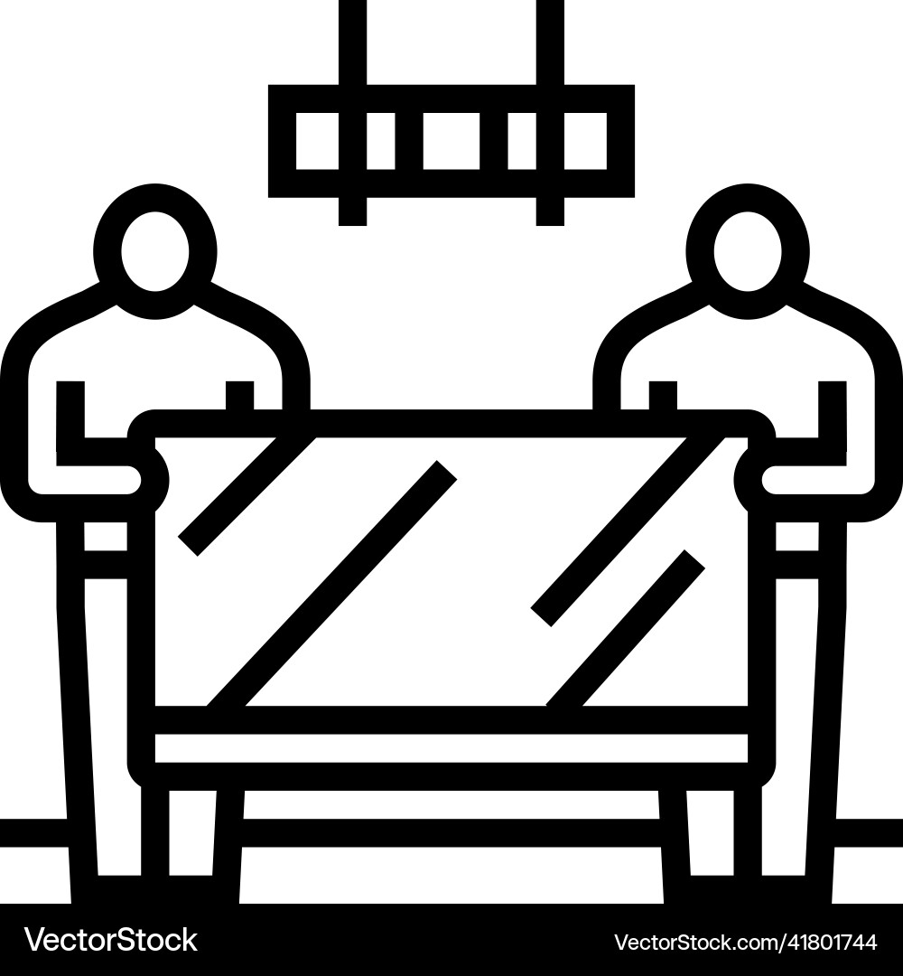 Tv wall mounting line icon Royalty Free Vector Image