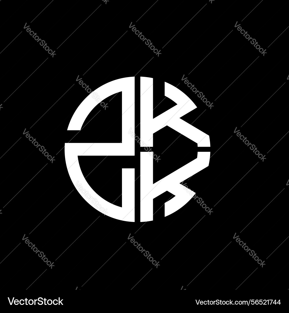 Zkk logo icon monogram letter Royalty Free Vector Image
