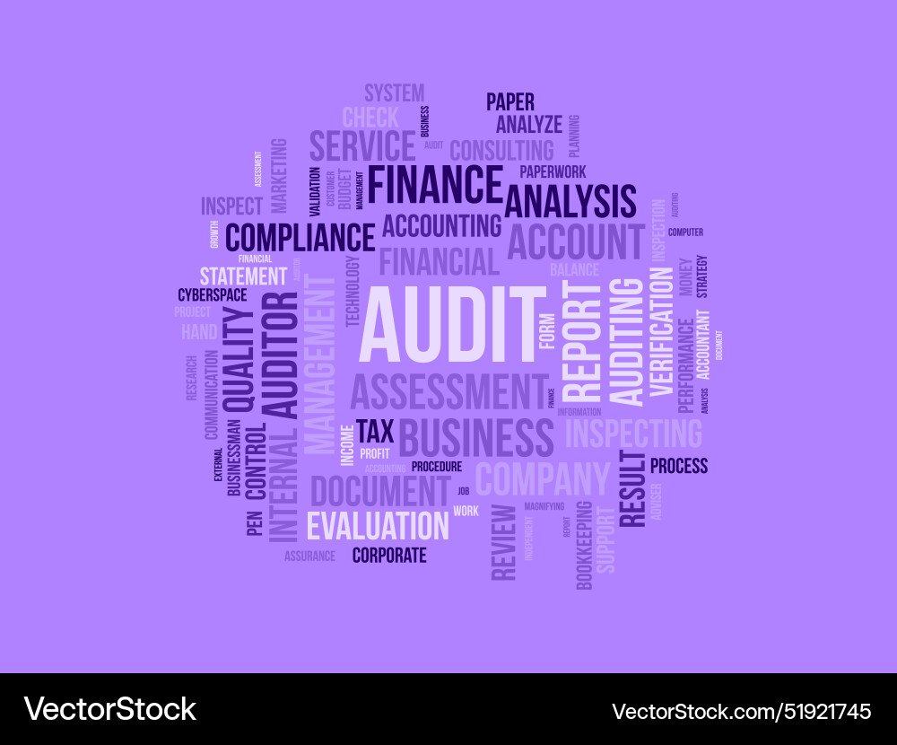 Audit wordcloud template business concept Vector Image Audit wordcloud template business concept Vector Image
