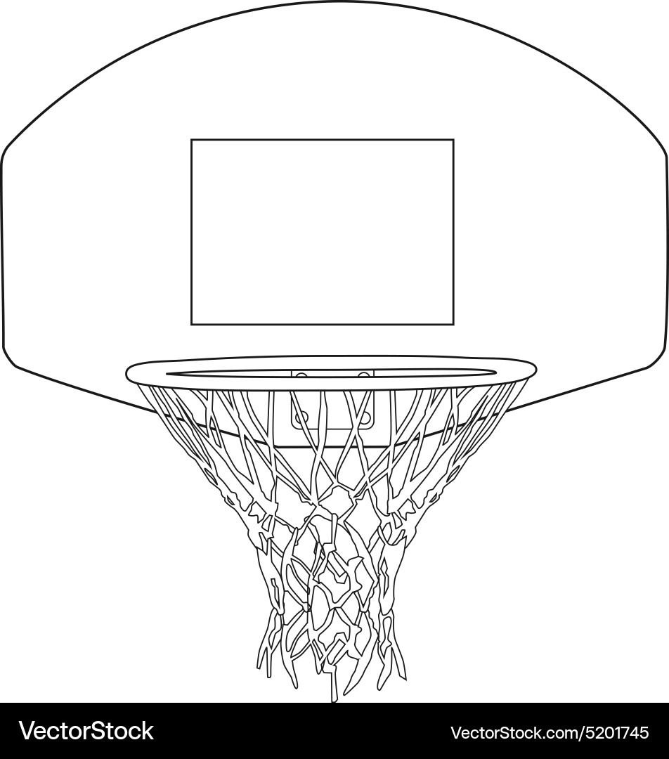 Basketball Hoop Outline Royalty Free Vector Image