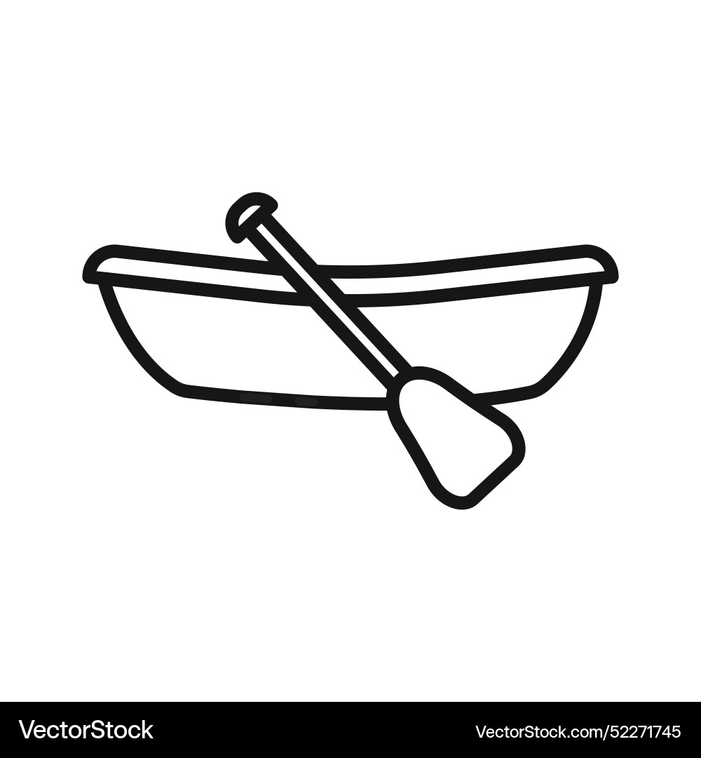 Canoe icon black line art logo Royalty Free Vector Image