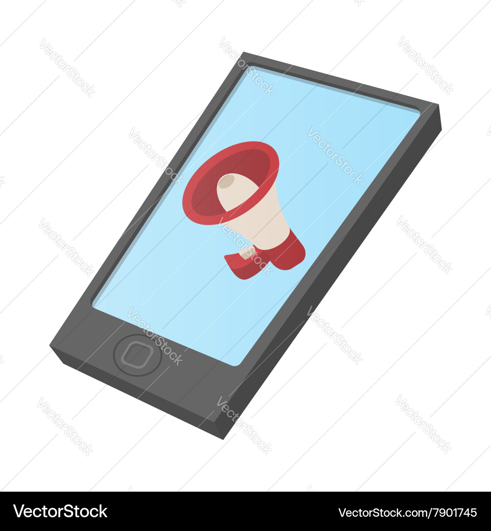 Computer tablet icon with megaphone on screen Vector Image