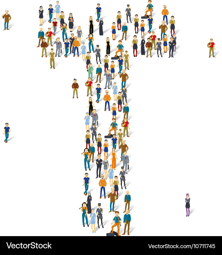 Menschen Alphabet Figuren und Buchstaben Vektorbild