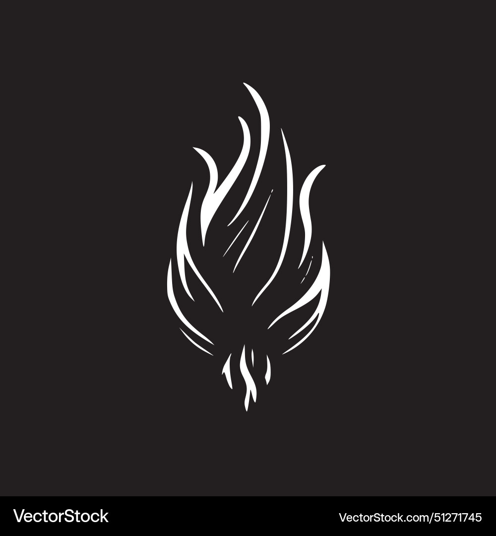 Fire - black and white Royalty Free Vector Image