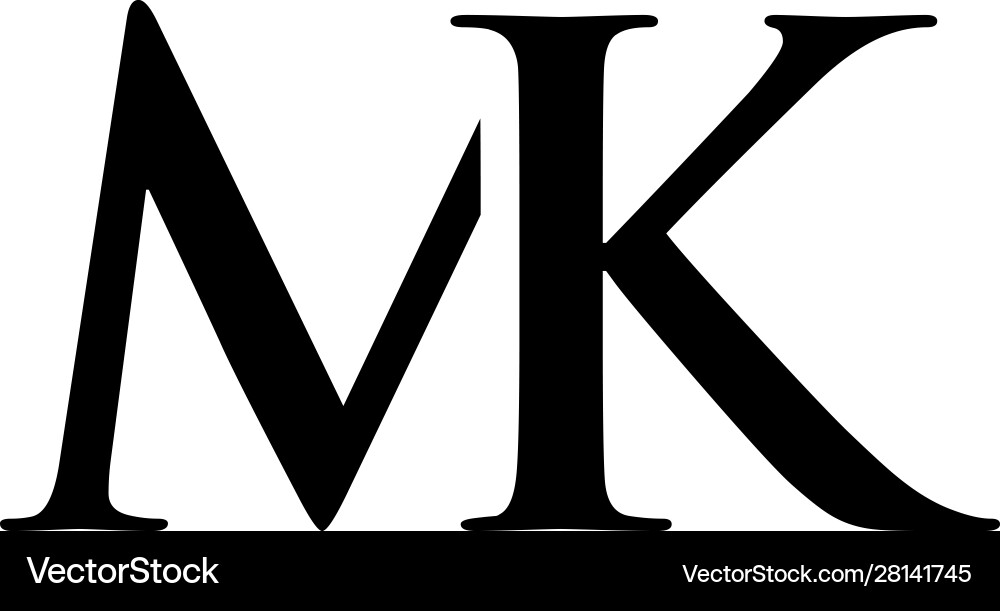 Initial mk alphabet logo design template Vector Image