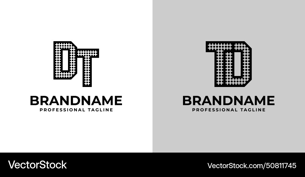 Letters dt and td dot monogram logo suitable Vector Image