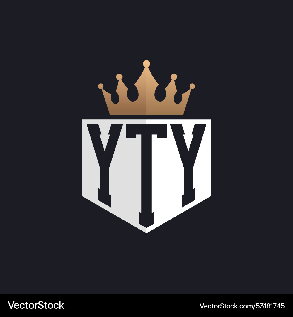 Luxury yty logo with crown elegant initials Vector Image
