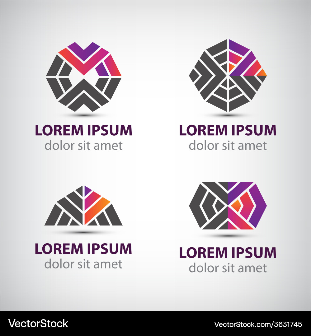 Set of abstract icons logos Royalty Free Vector Image