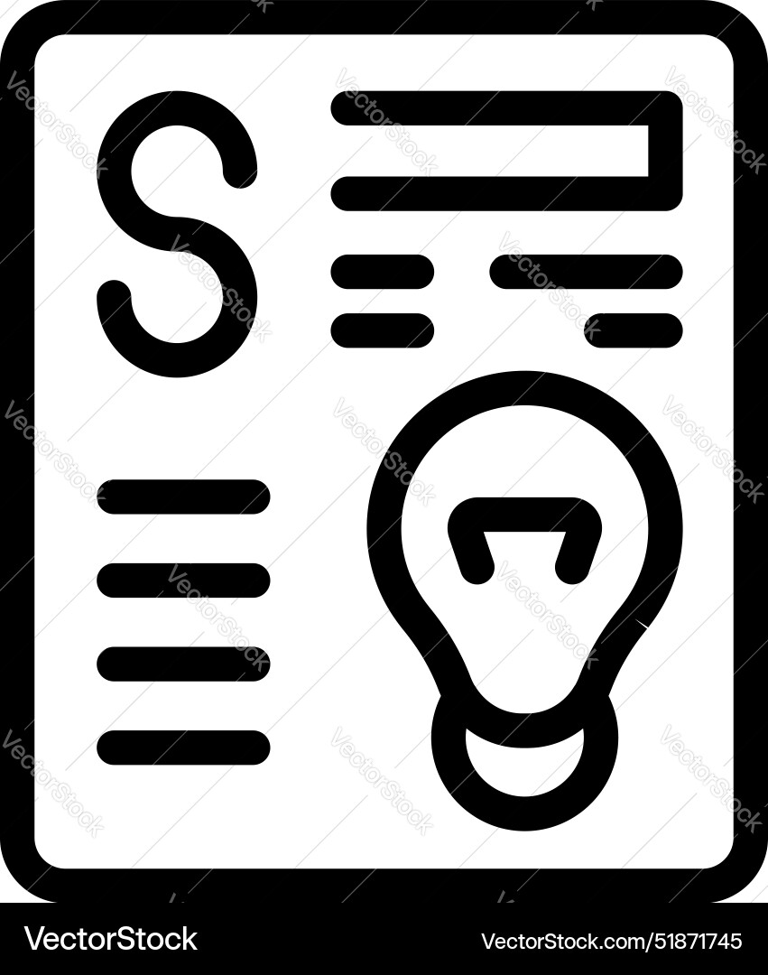 Strategy document with light bulb icon Royalty Free Vector