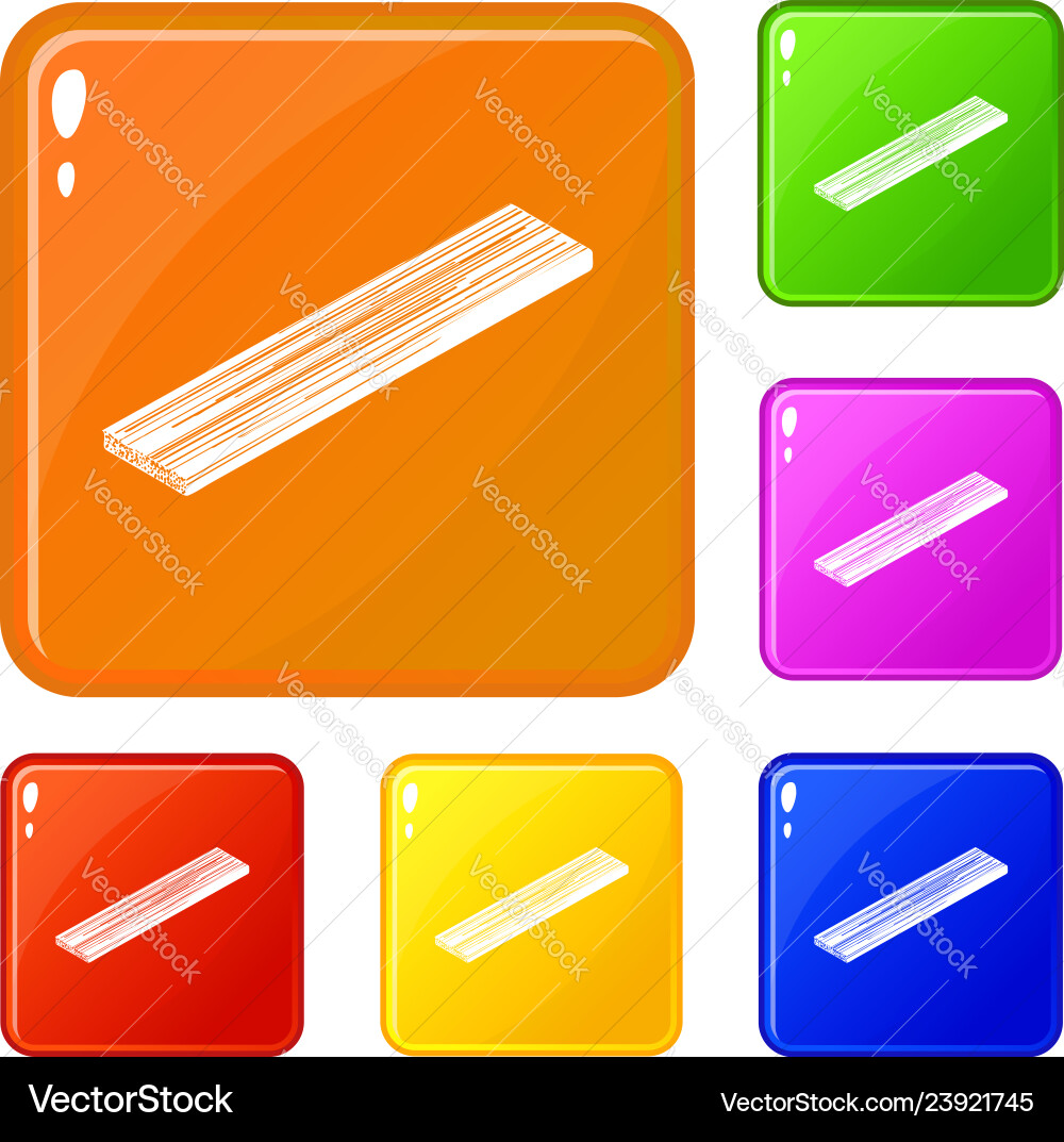 Timber Plank Icons setzen Farbe Lizenzfreies Vektorbild