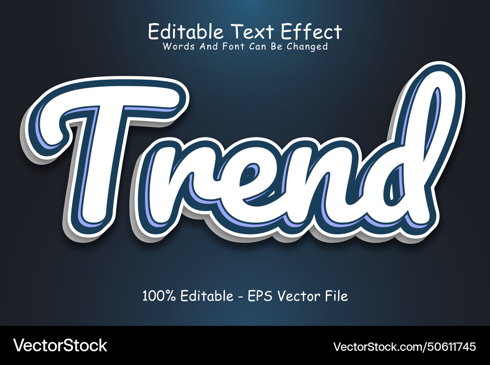 Trend editable text effect 3 dimension emboss Vector Image