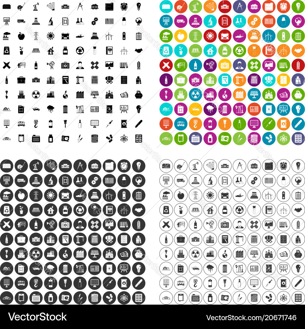 100 company icons set variant Royalty Free Vector Image