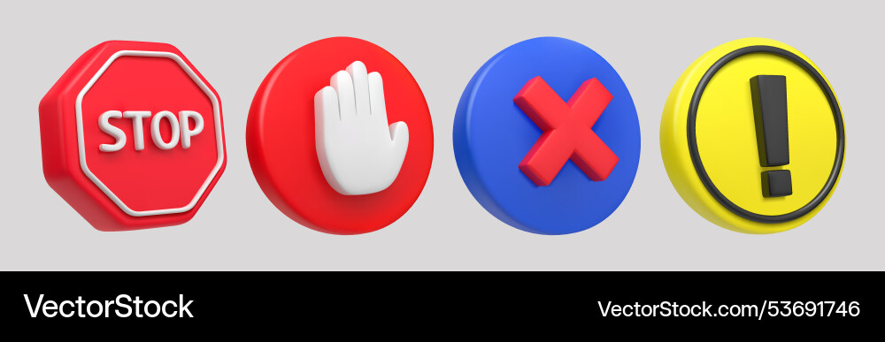 3d attention icon information symbol exclamation Vector Image