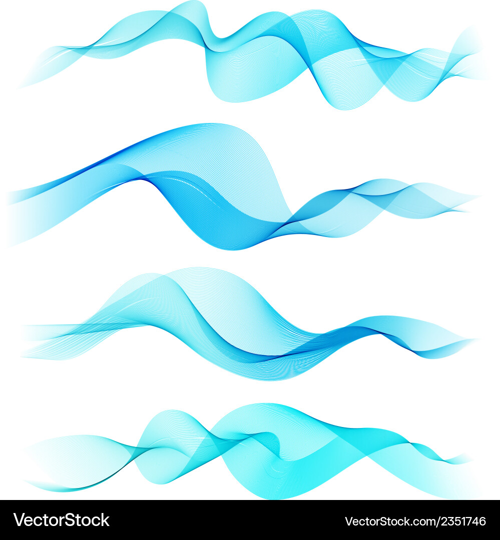 Abstract colorful transparent wave Royalty Free Vector Image