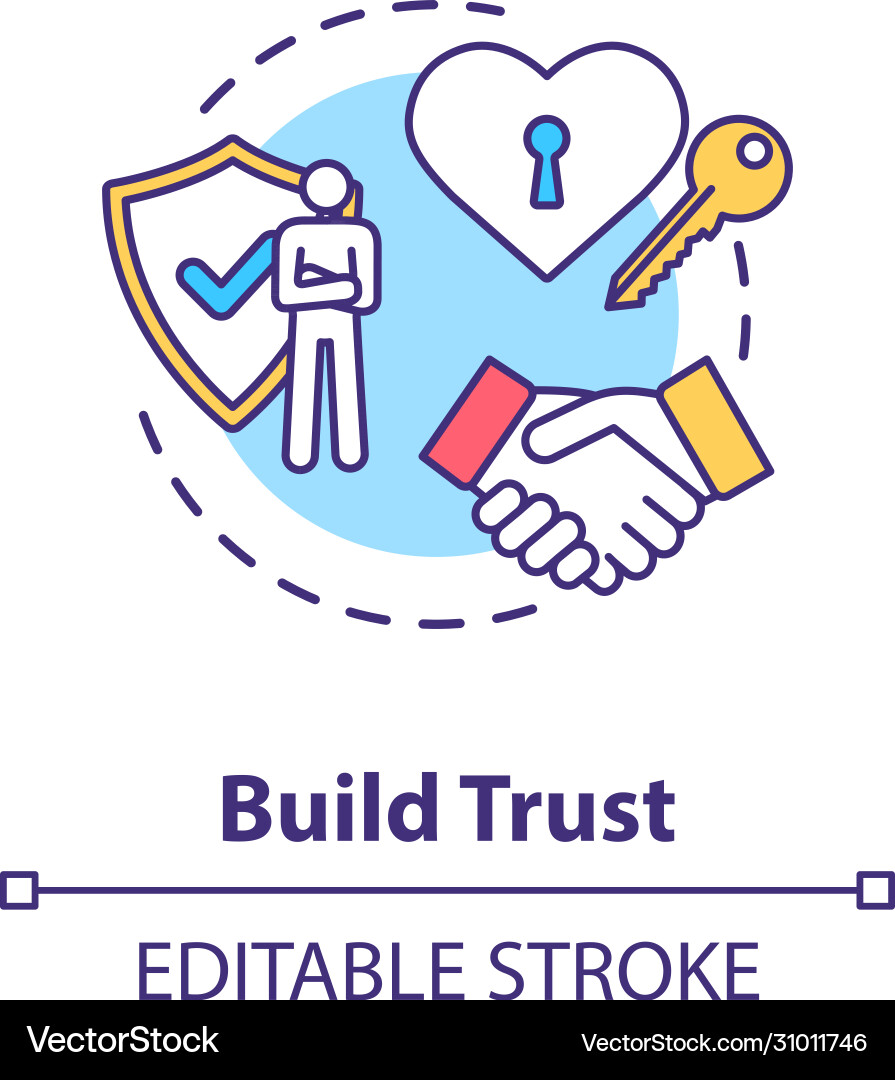 Build trust concept icon Royalty Free Vector Image