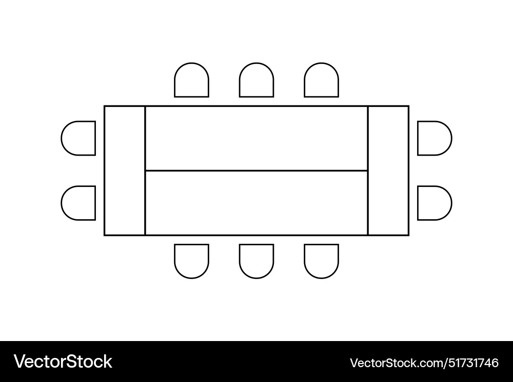 Conference table and chairs icons top view Vector Image