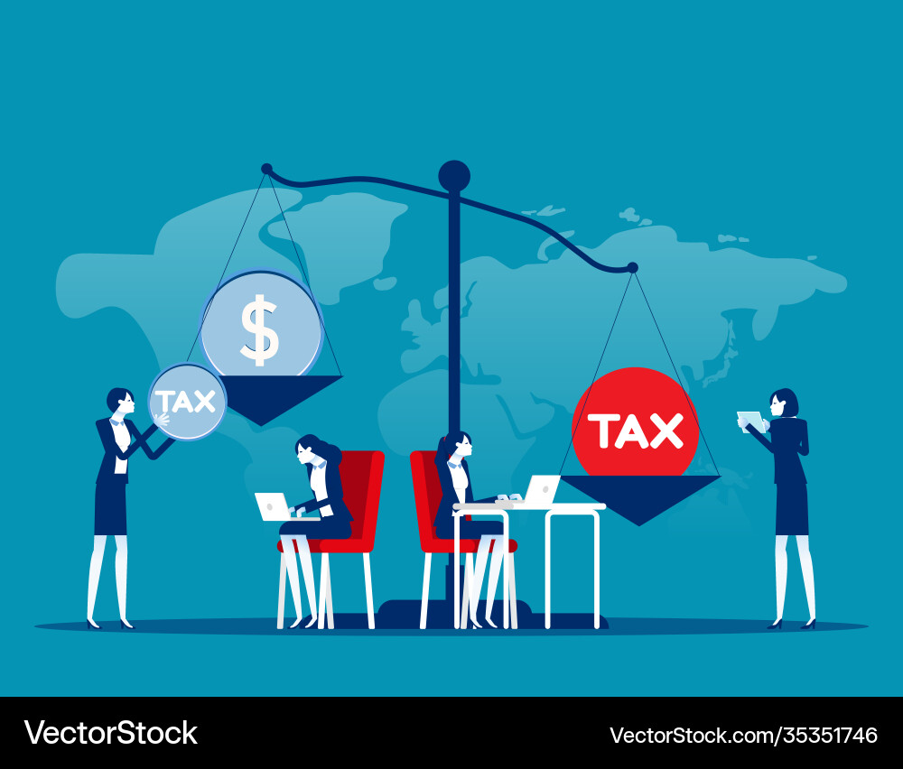 Financial Burden: Tax Weight Royalty Free Vector Image
