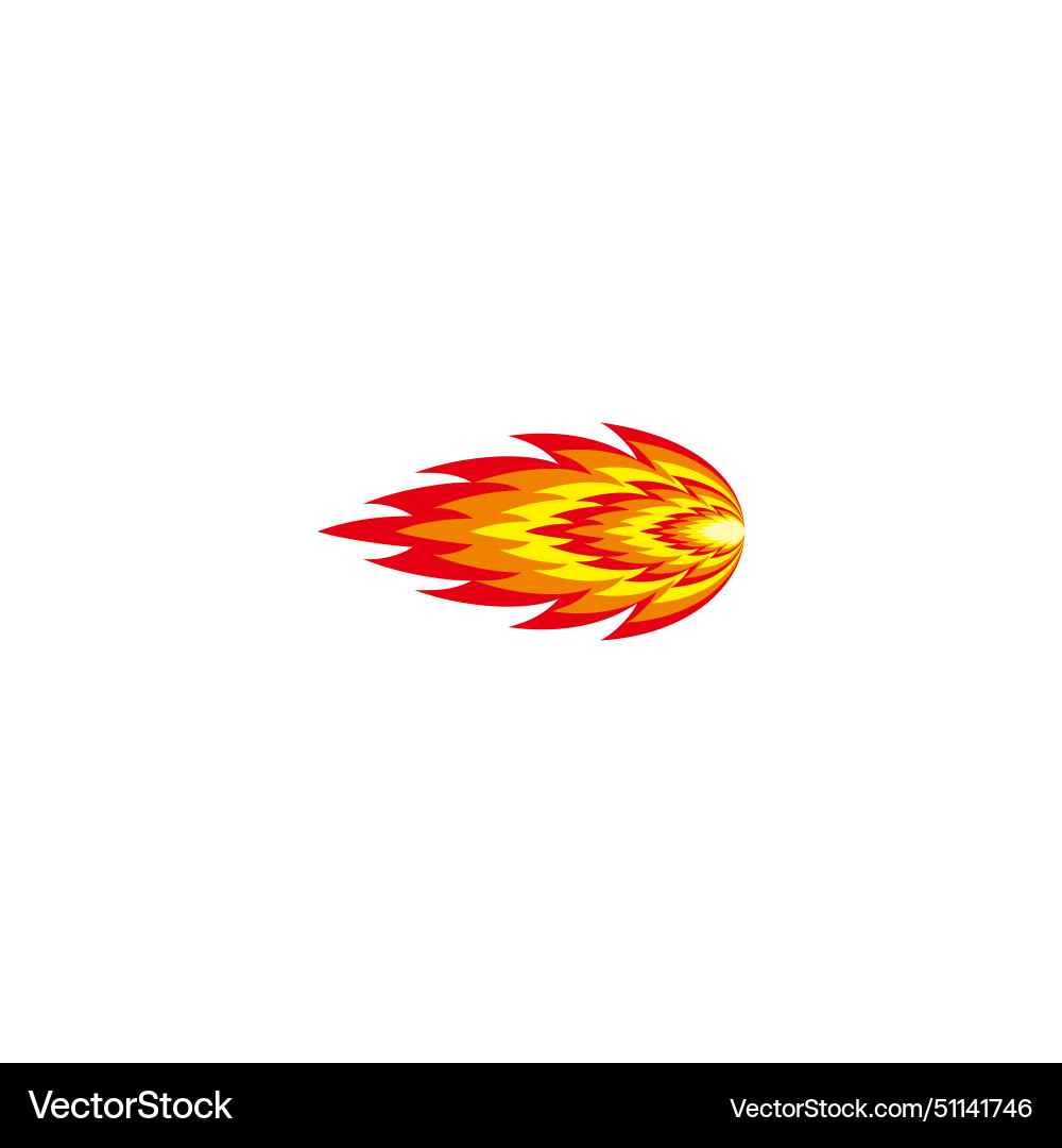 Fireball animation fast simple logo symbol Vector Image