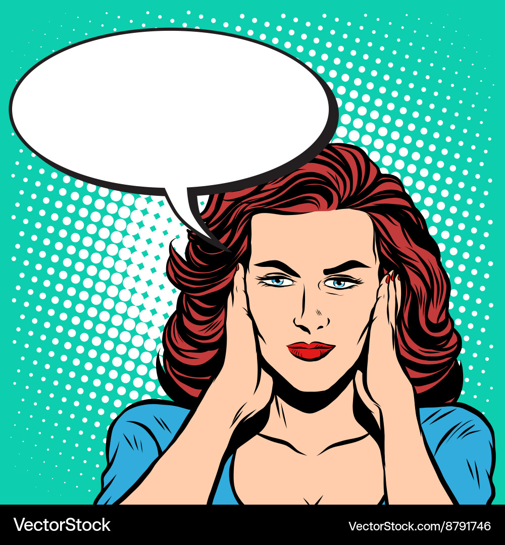 Girl ears closed silence Royalty Free Vector Image