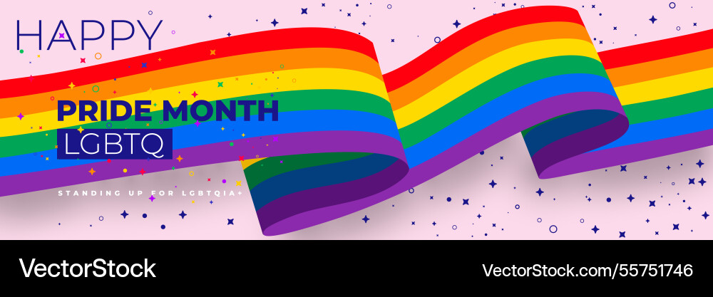 Glück 2025 Stolz Monat Banner Regenbogen bunt Vektorbild