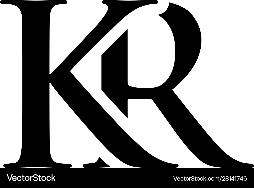 Initial kr alphabet logo design template Vector Image