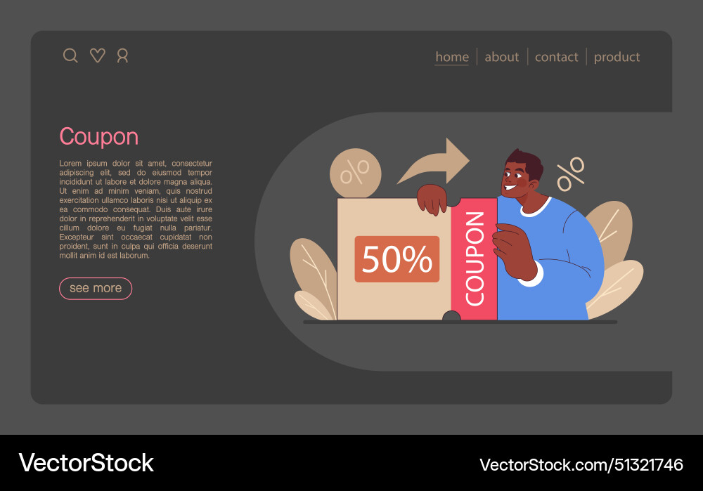 Loyalty program web banner or landing page dark Vector Image
