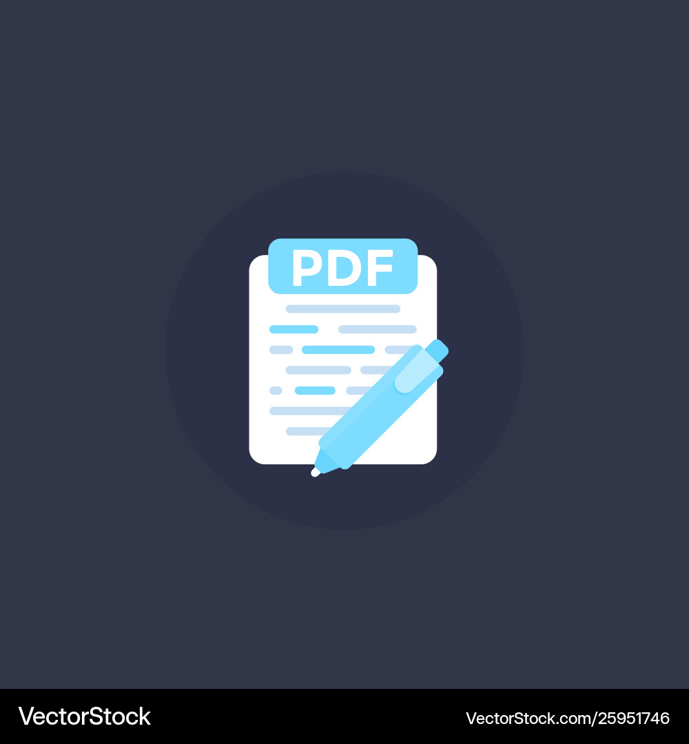 Pdf document edit icon Royalty Free Vector Image