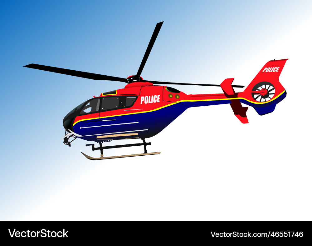 Police helicopter 3d Royalty Free Vector Image