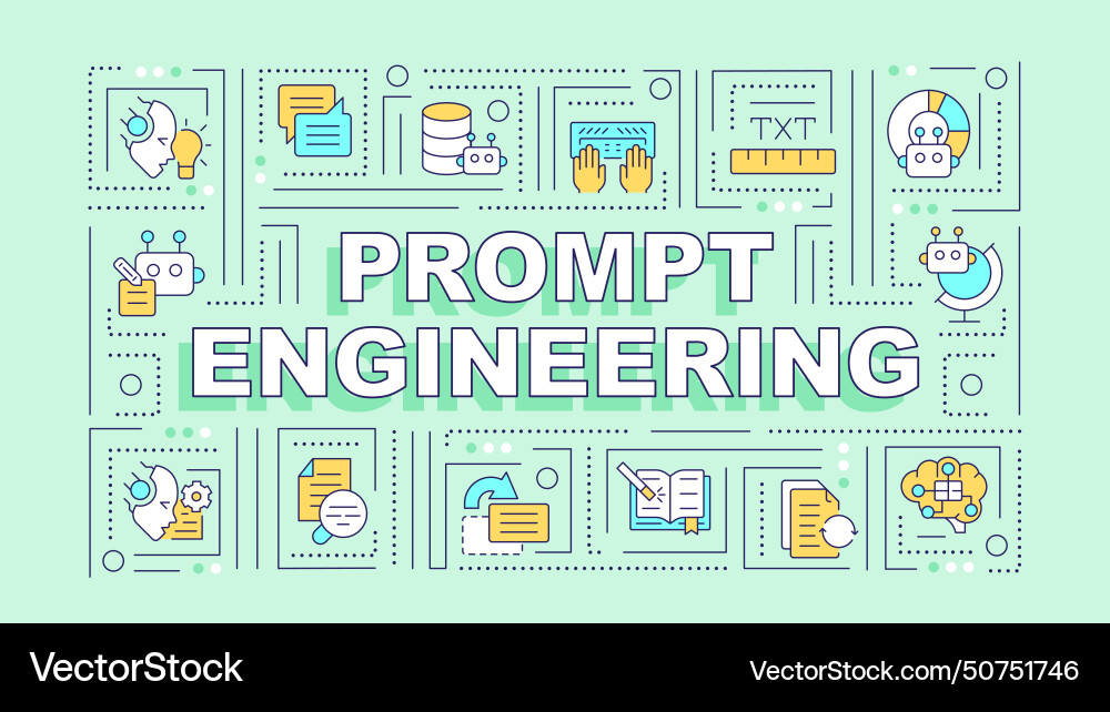 Prompt engineering green word concept Royalty Free Vector