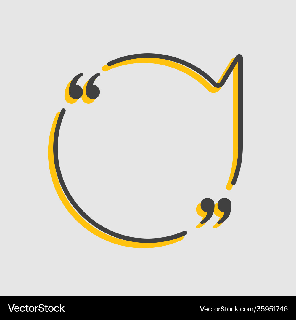 Quote circle text with bracket banner Royalty Free Vector
