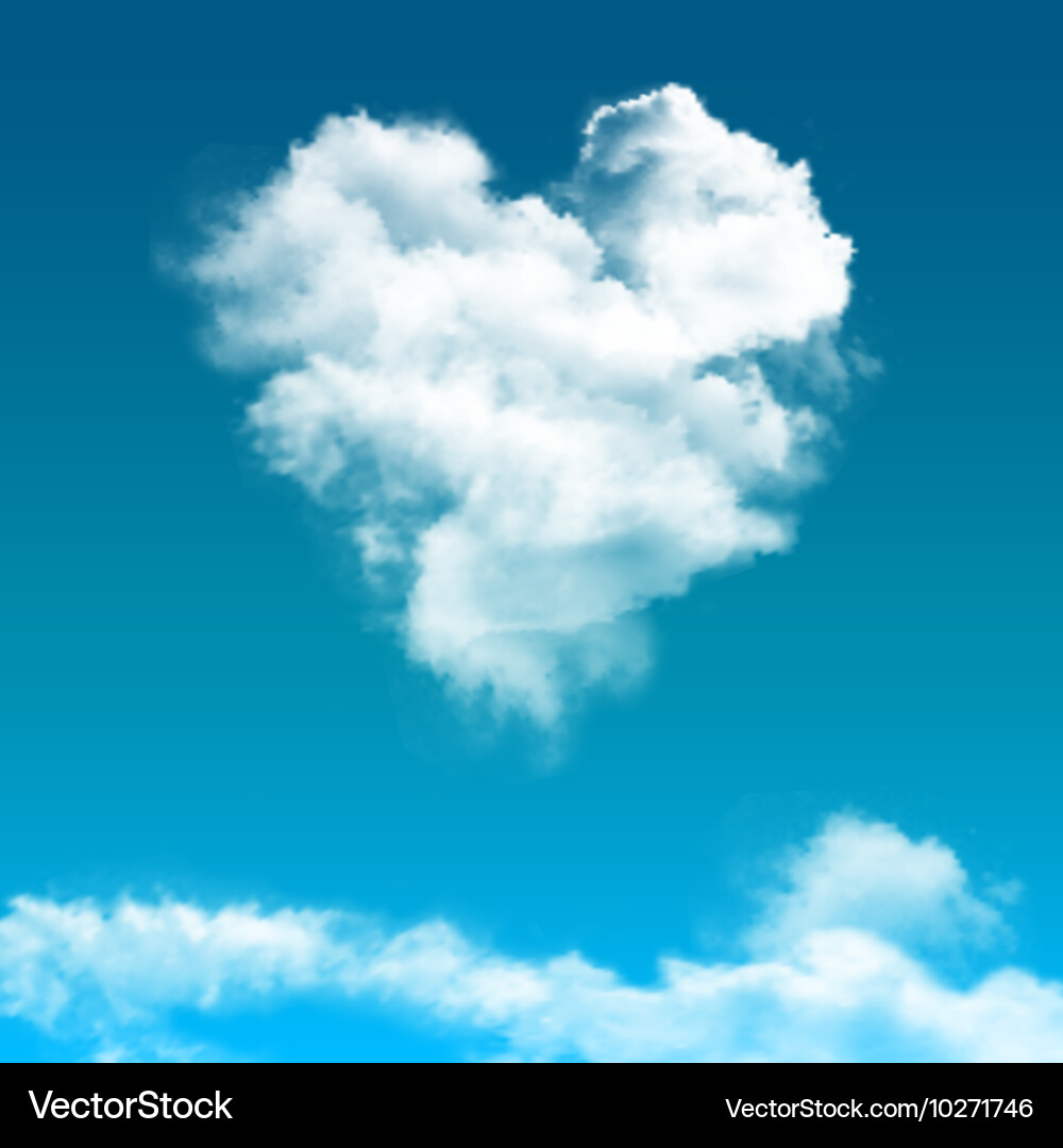 Realistic blue sky with cloud composition Vector Image