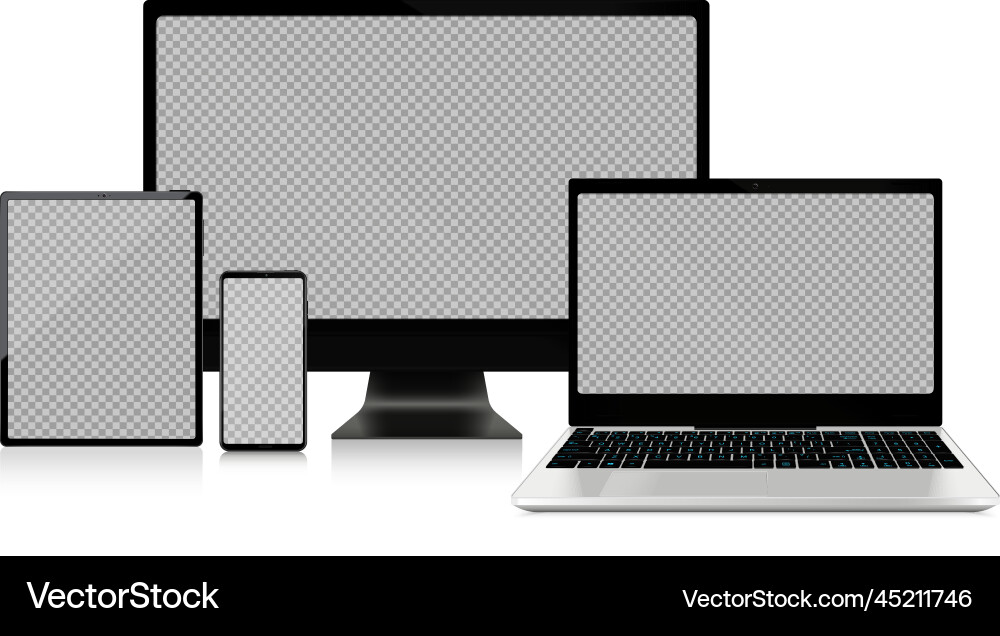 Realistic devices mockup Royalty Free Vector Image