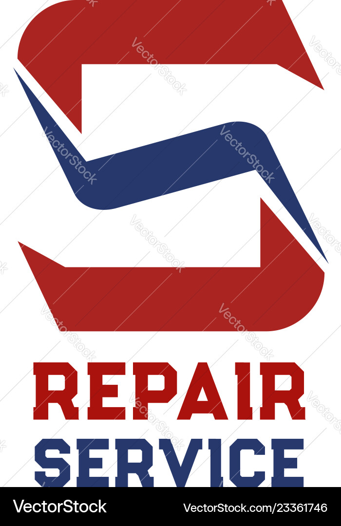 S letter icon for repair service Royalty Free Vector Image