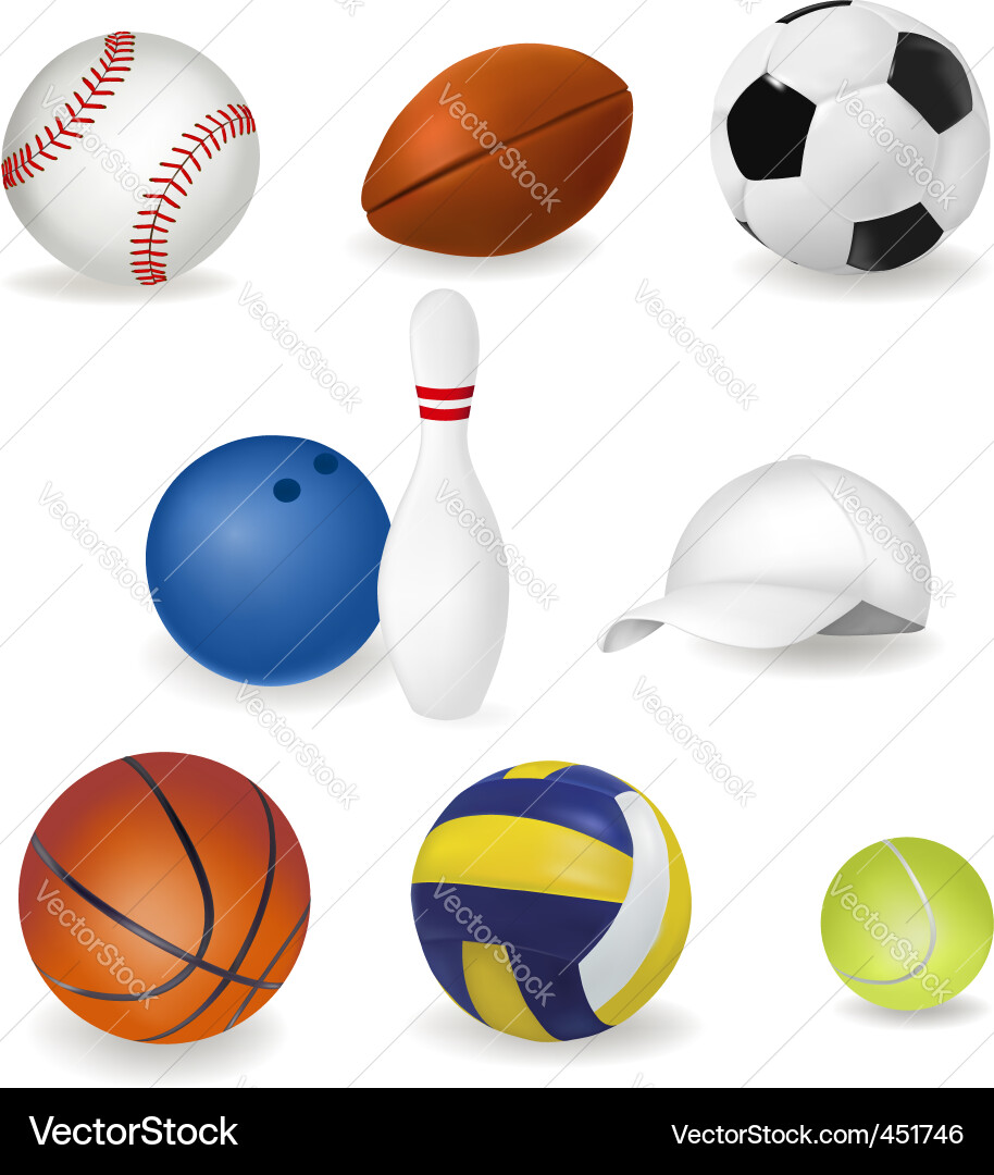 Sports balls Royalty Free Vector Image - VectorStock