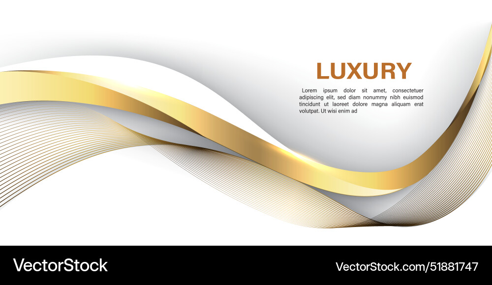 Abstract gold lines curve wavy luxury style Vector Image
