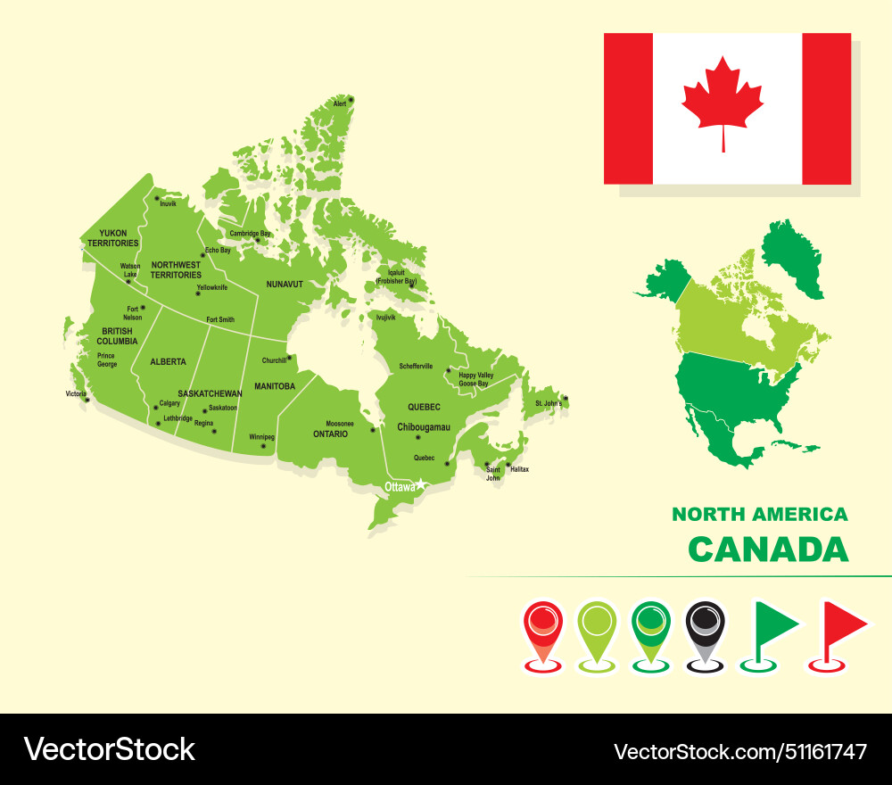 Canada map Royalty Free Vector Image - VectorStock