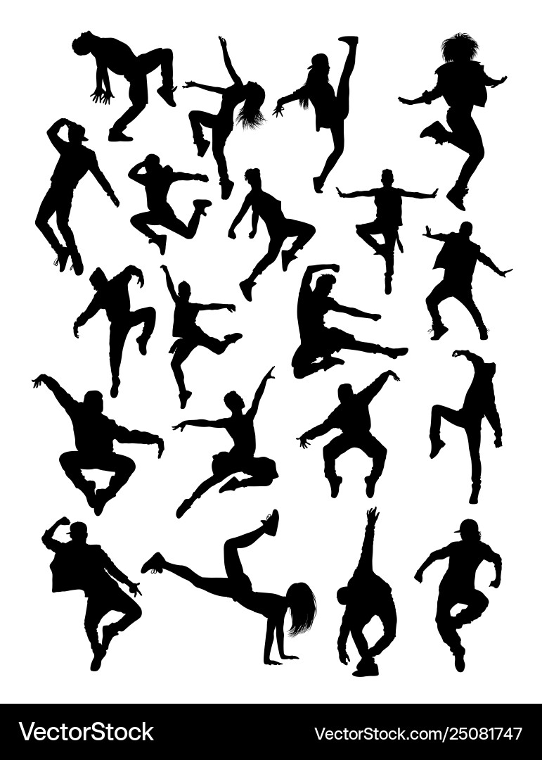 Dancer pose silhouette Royalty Free Vector Image