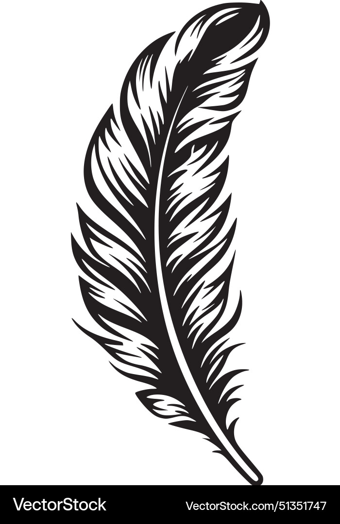 Feder - minimalistische und einfache Silhouette Vektorbild