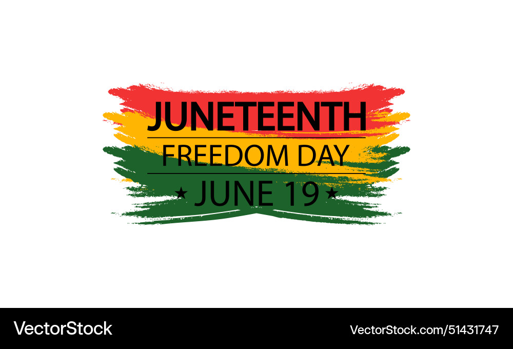 Freedom day celebration juneteenth text and flag Vector Image