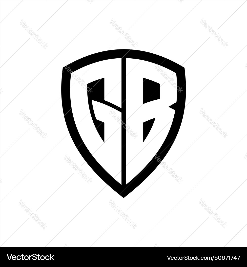 Gb monogram logo with bold letters shield shape Vector Image
