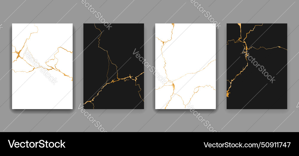 Gold Cracks Marble Texture Royalty Free Vector Image