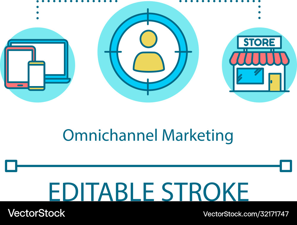 Omnichannel marketing concept icon Royalty Free Vector Image