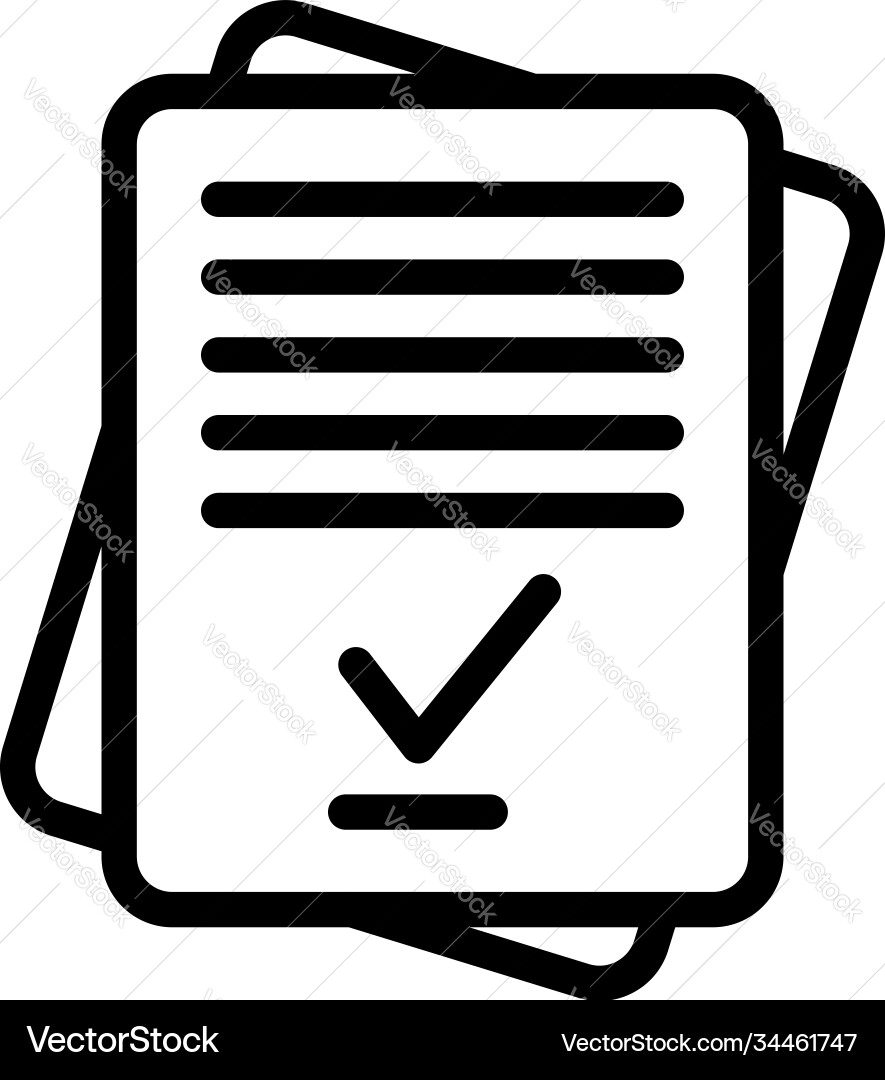 Pass exam test icon outline style Royalty Free Vector Image