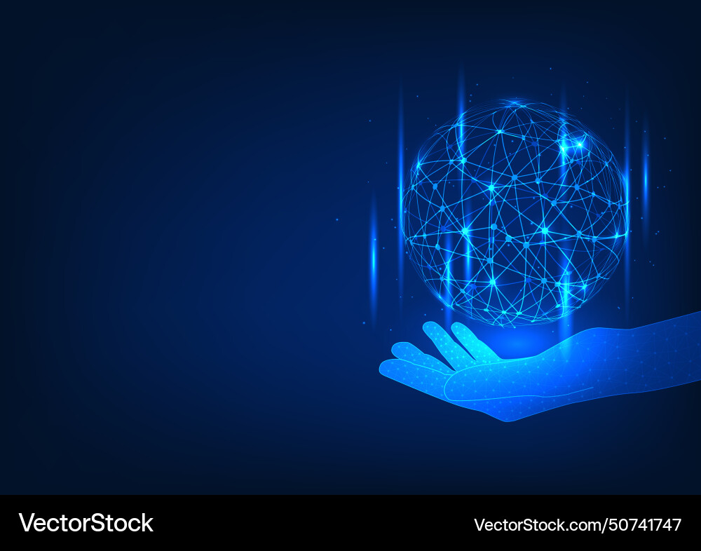 Processor technology at hand shows the collection Vector Image