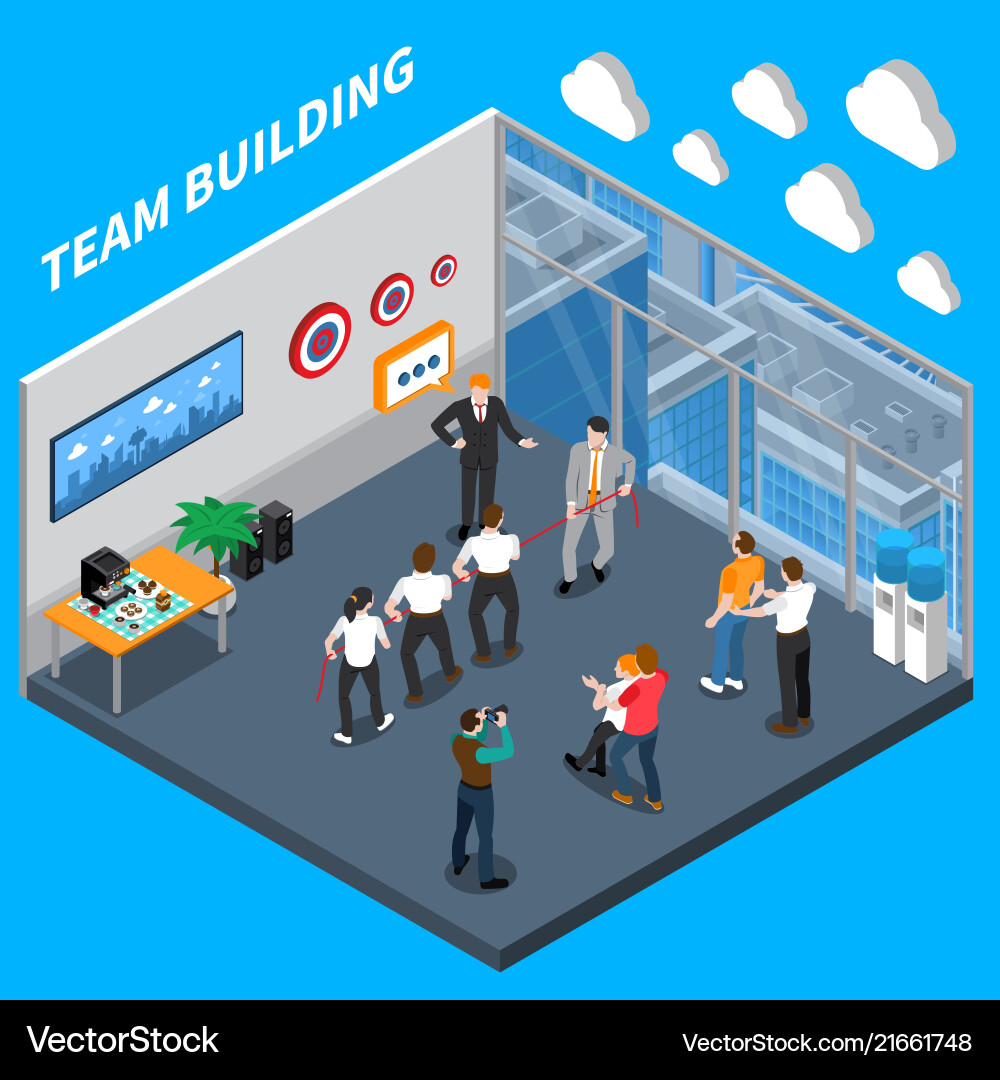 Business coaching isometric composition Royalty Free Vector